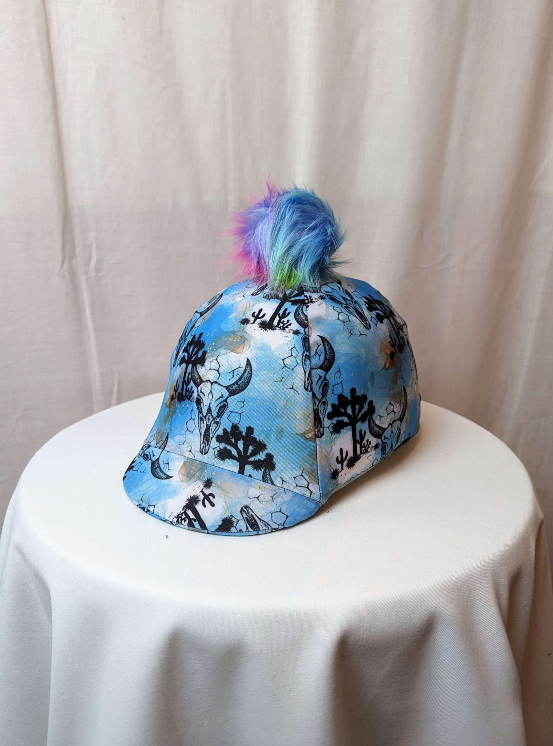 Aqua Skull POMPOM HELMET COVER – Funky Pony Online Shop
