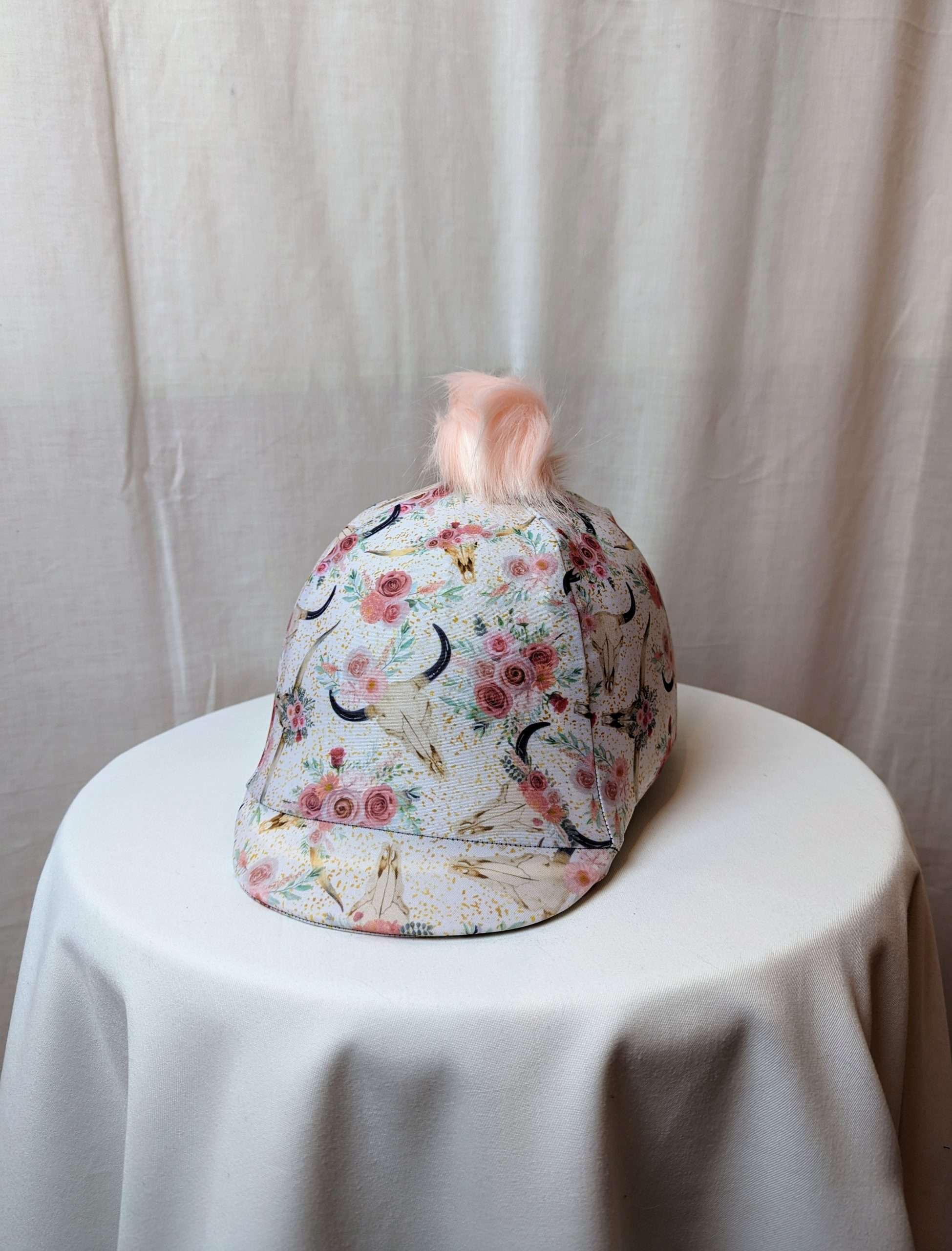 Pink Cow Skull Pompom Helmet Cover – Funky Pony Online Shop
